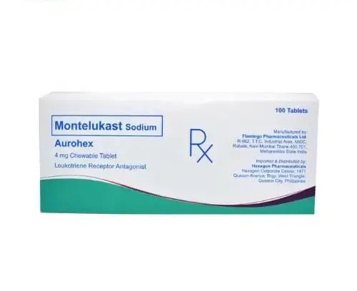 AUROHEX Montelukast Sodium 4mg Chewable Tablet 100's price in the ...
